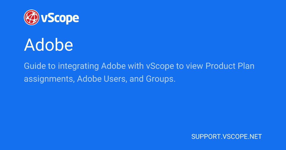 Adobe | vScope Support Page