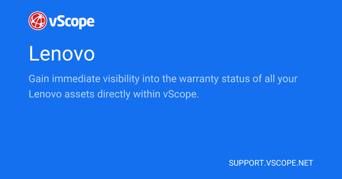 Lenovo | vScope Support Page