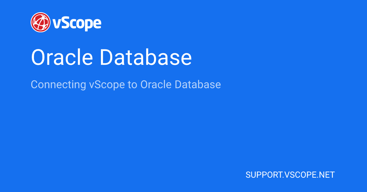 Oracle Database Vscope Support Page
