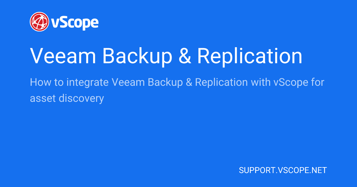 Veeam Backup And Replication Vscope Support Page