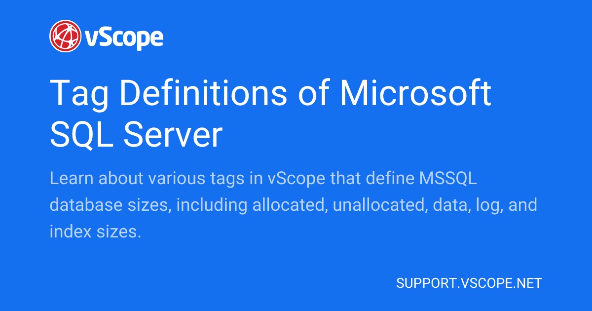 Tag Definitions of Microsoft SQL Server | vScope Support Page