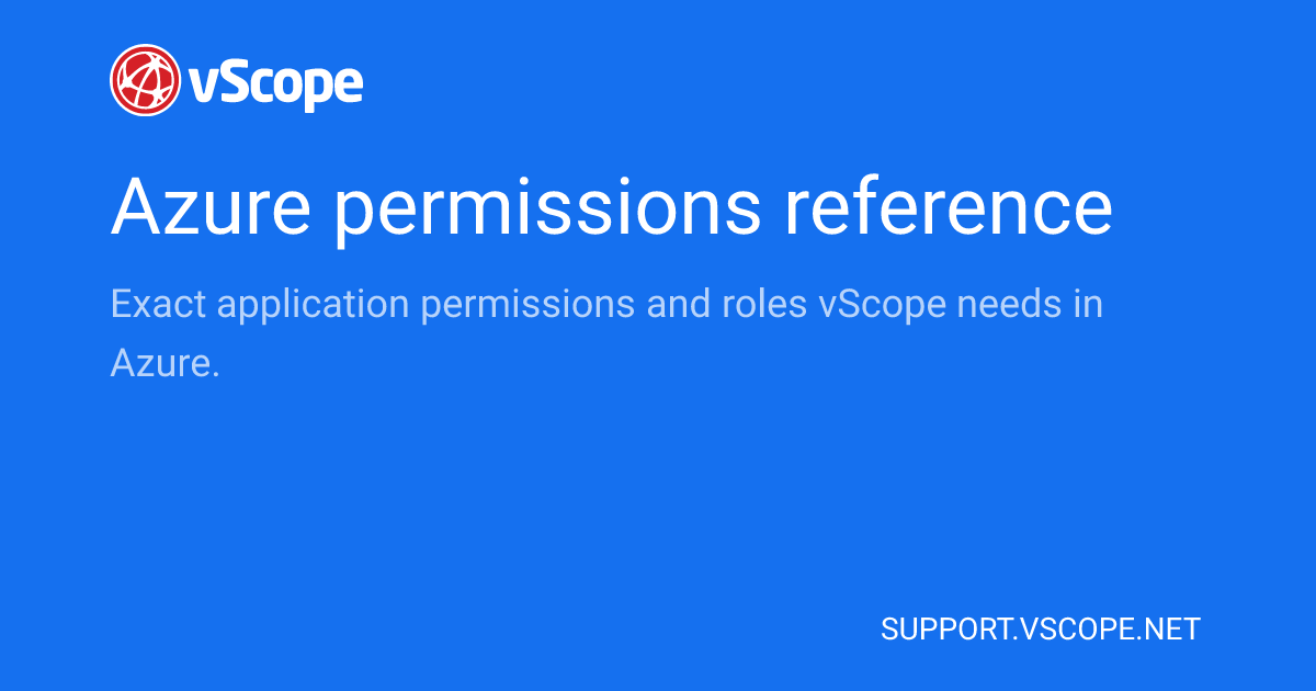 Azure permissions reference | vScope Support Page